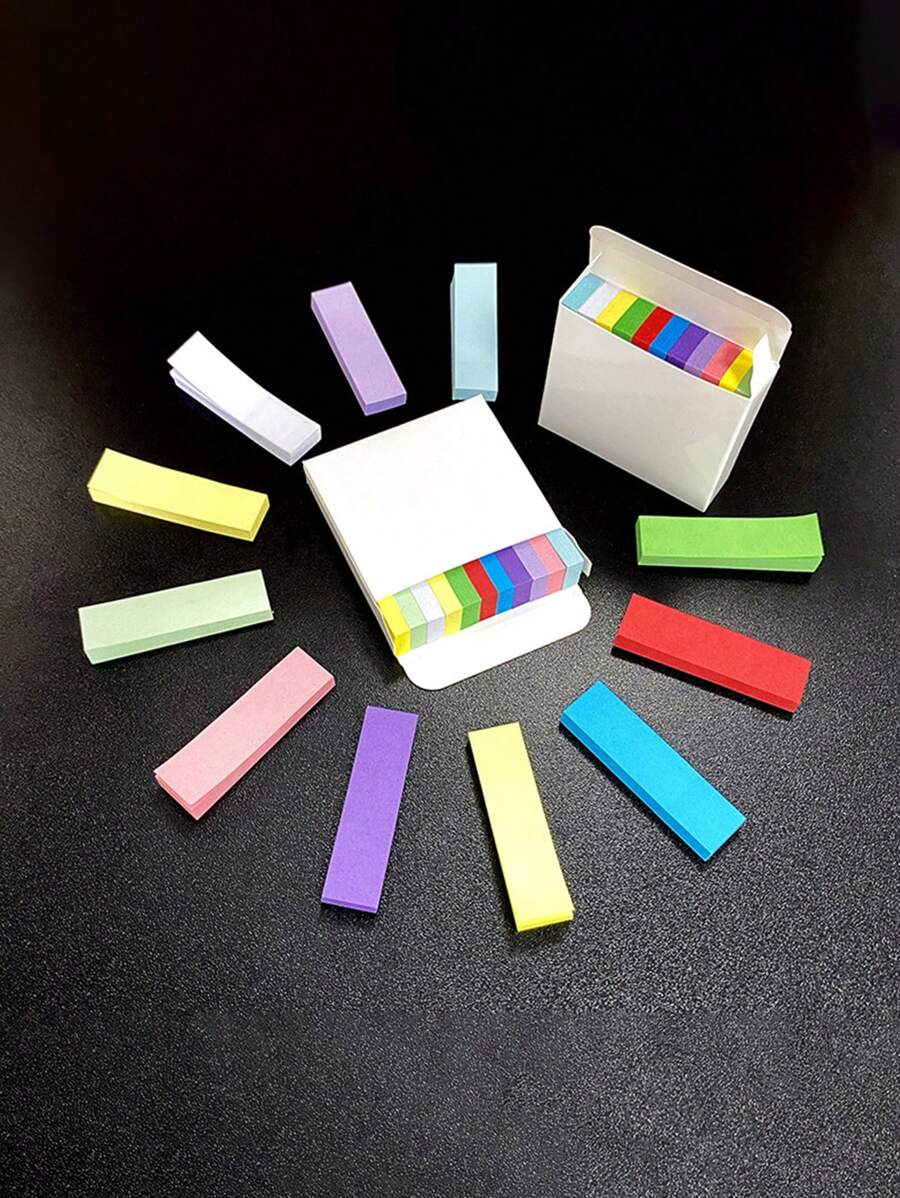1pc 11-Color Index Label Stickers, Stripe Memo Sticky Notes, Mini ...