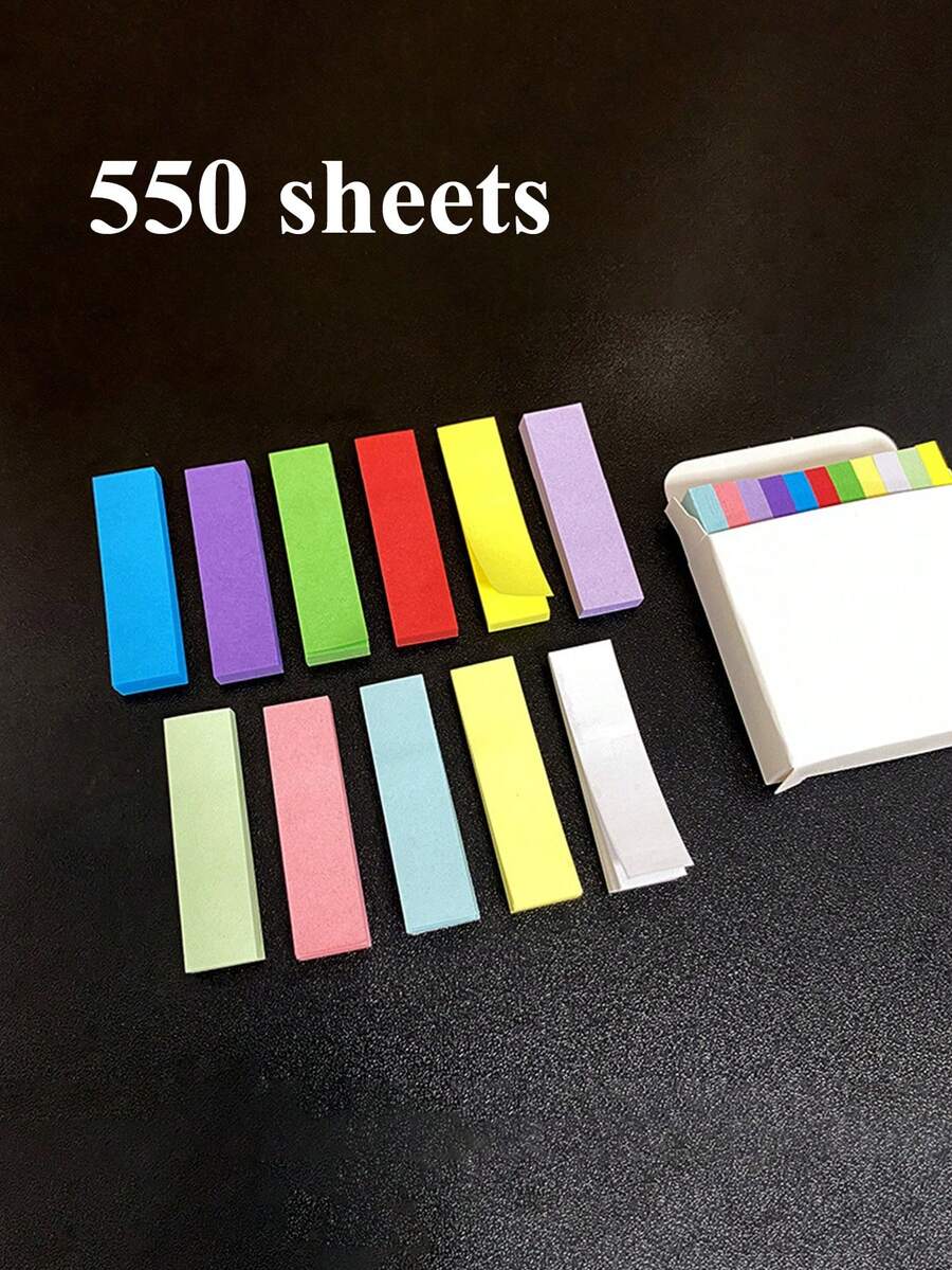 1pc 11-Color Index Label Stickers, Stripe Memo Sticky Notes, Mini ...