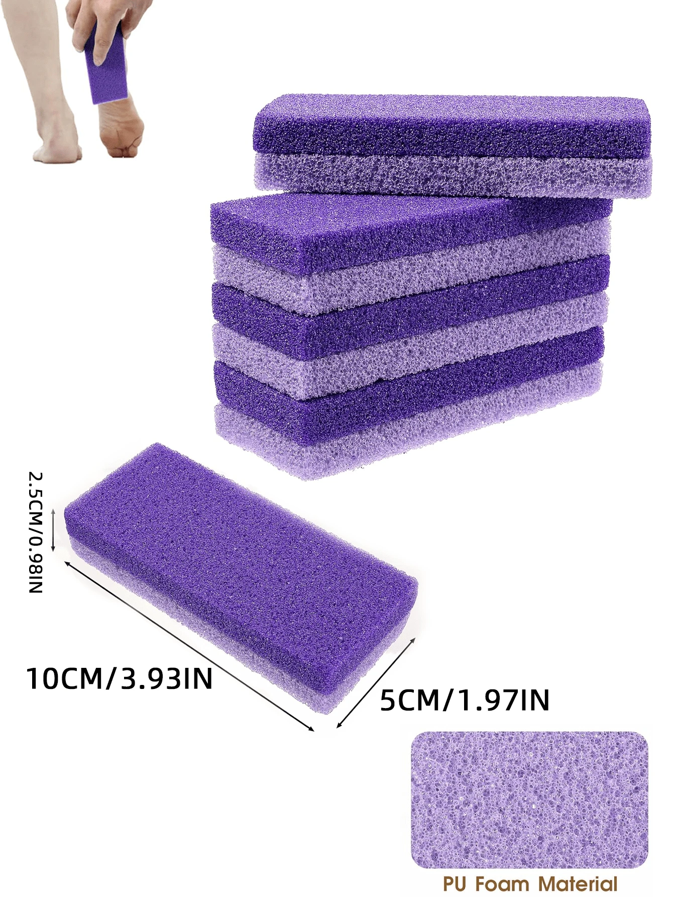 1/4/8pcs Purple Pumice Stone For Feet - PU Material Scrubber And ...