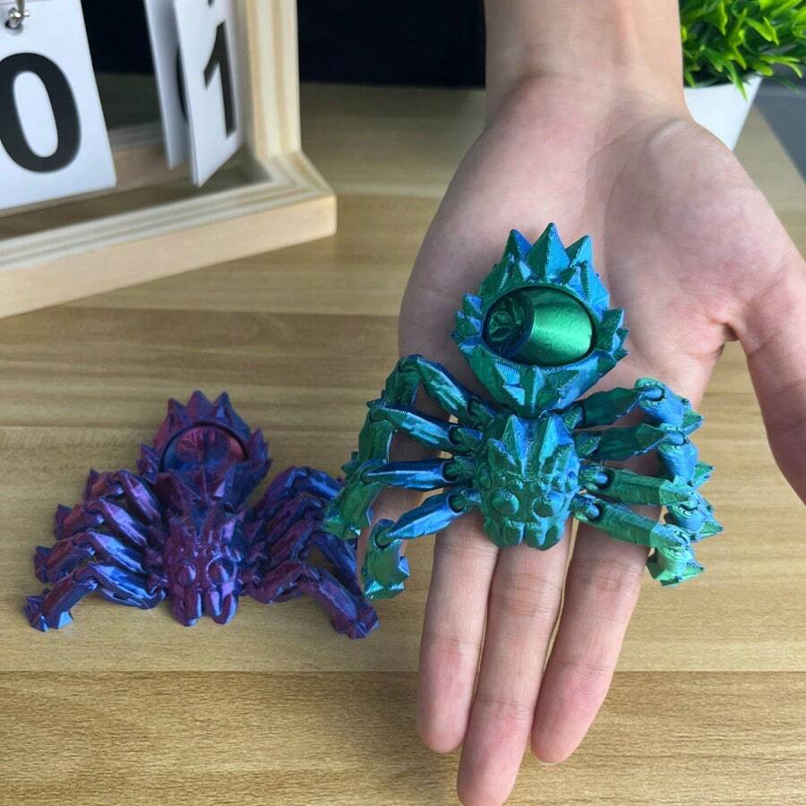 Flexible 3D Printed Articulated Spider Sculpture, Poseable Jointed ...