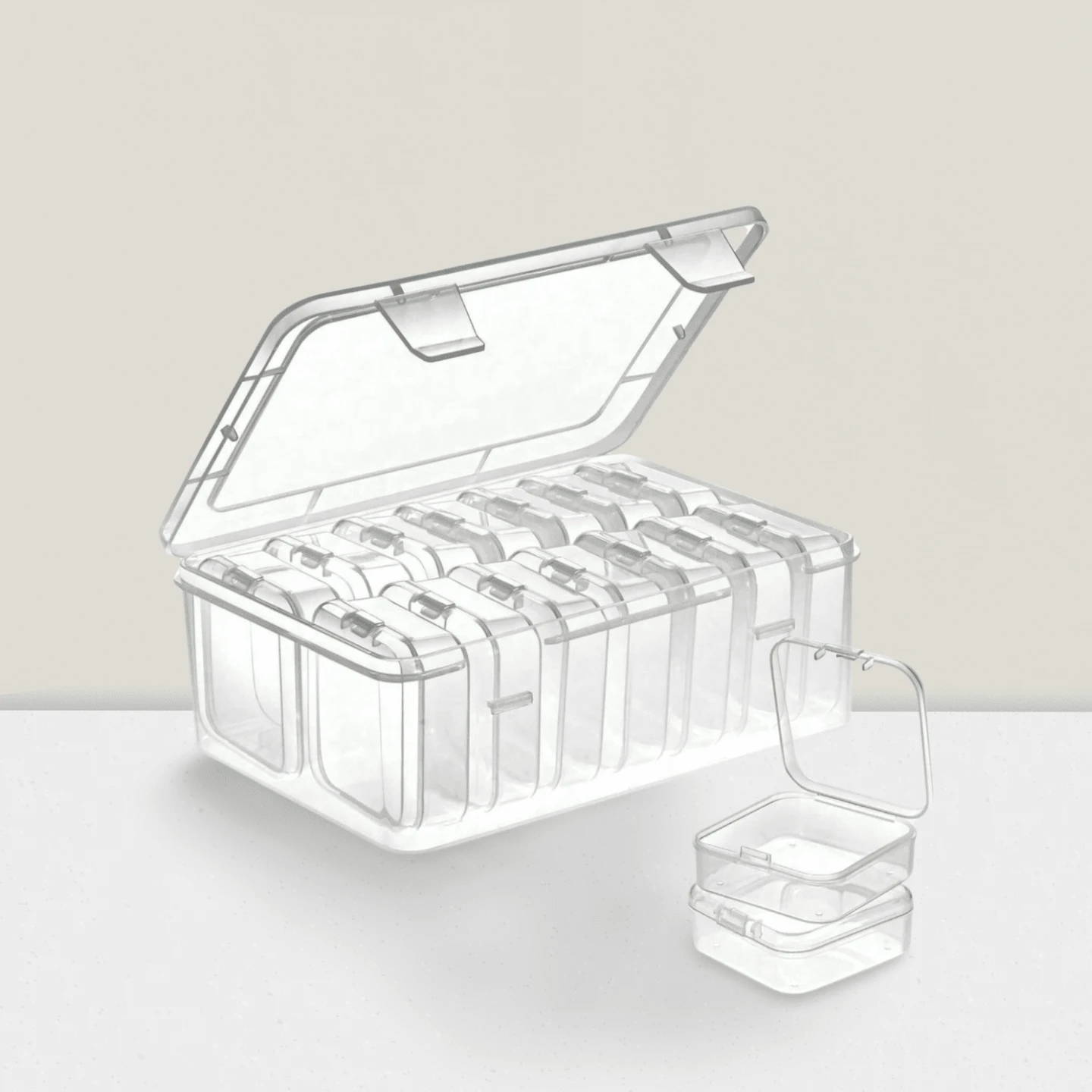 Small Bead Organizers, 15 Pieces Plastic Storage Cases Mini Clear Bead ...