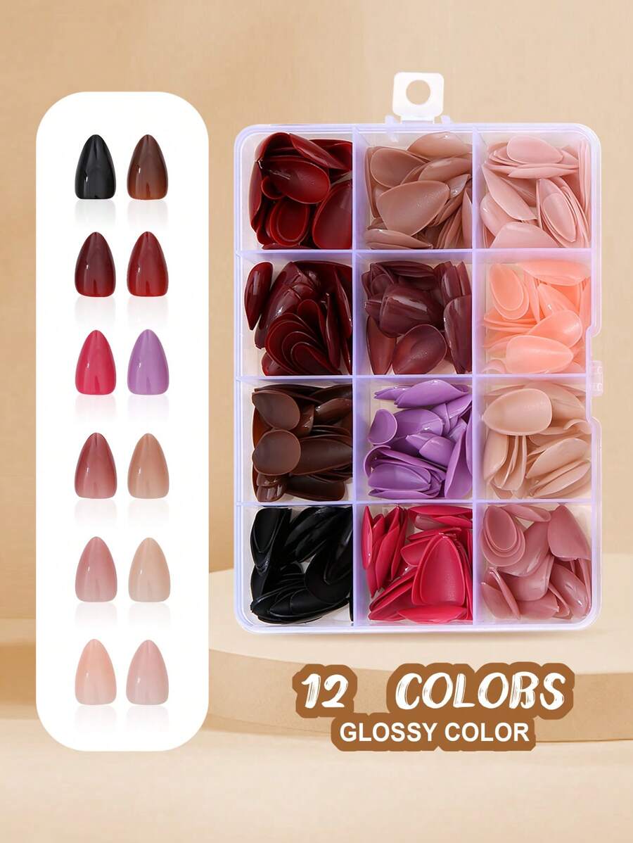 A Box Of 360 Short Almond Types In 12 Colors, Suitable For Girls To ... A Box Of 360 Short Almond Types In 12 Colors, Suitable For Girls To ...