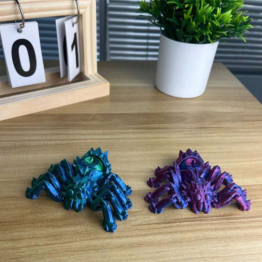 Flexible 3D Printed Articulated Spider Sculpture, Poseable Jointed ...