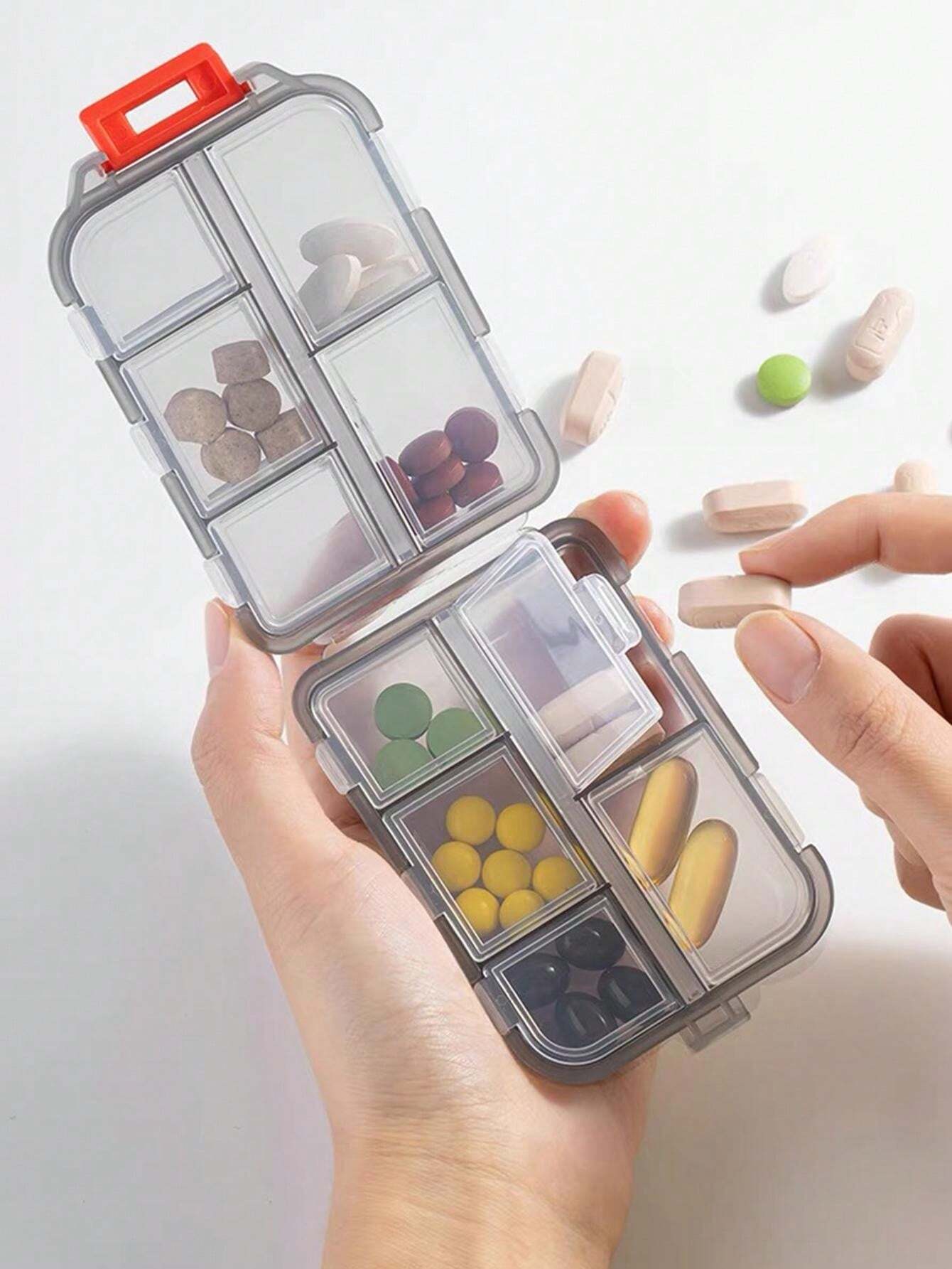 1pc Portable Weekly Medicine Organizer, Multilayer Travel Pill Box ...