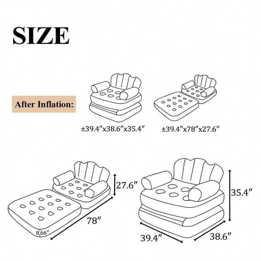 Inflatable Sofa Outdoor Adult Lazy Sofa Multifunctional Five In One ...