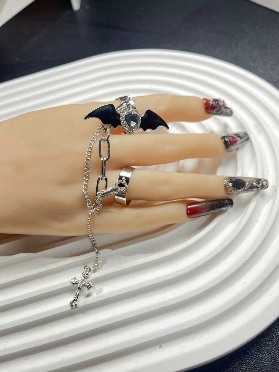 Black Sweet & Cool Cross Ring, Landmine Style, Alternative Gothic ...