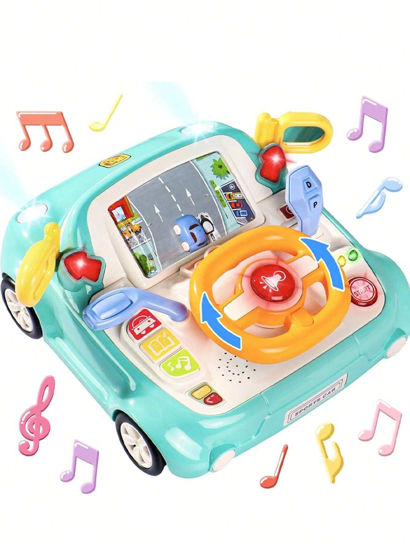 Kids Steering Wheel Toy, Simulation Driving, Lighting And Musical ...