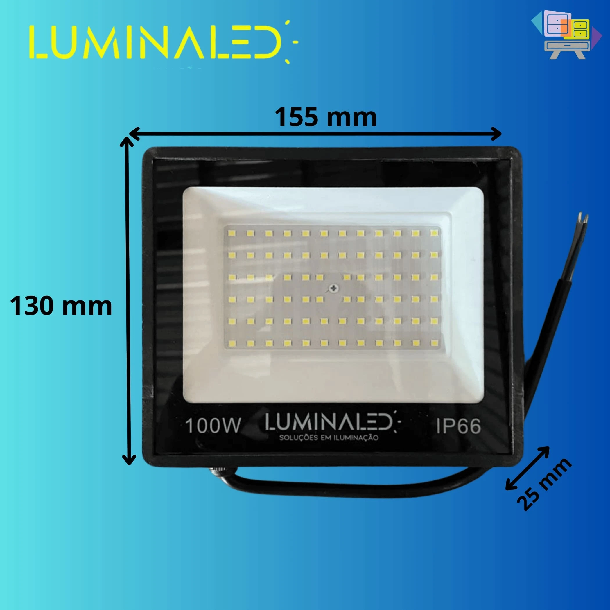 Kit 5 Reflectors 100w Cool White 6500k Garden Spotlight External And ...