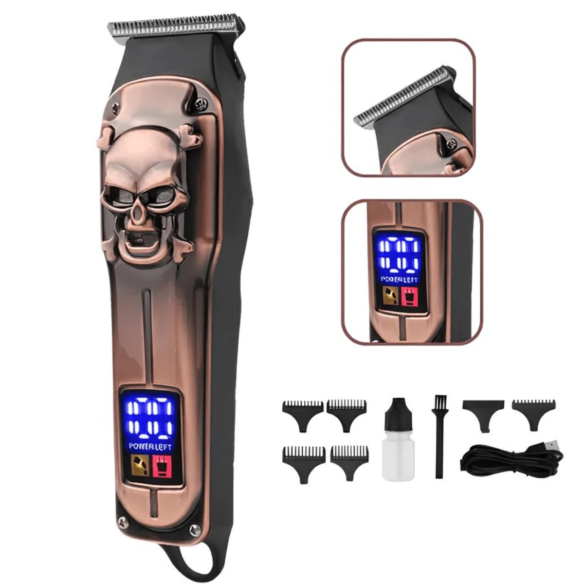 Professional Adjustable Hair Clipper Skull Shaver Led Display Sharp ...