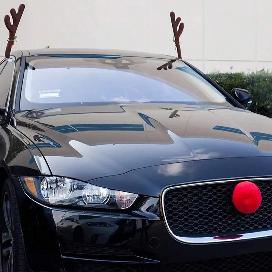 A Suit Of Car Christmas Reindeer Antler Decoration, Christmas Car ...