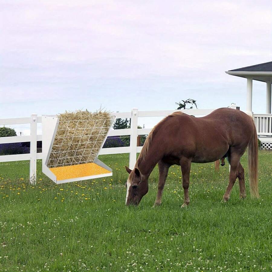 Sheep Wall-Mounted Hay Rack 2-In-1 Hay&Grain Feeder Handing Livestock ...