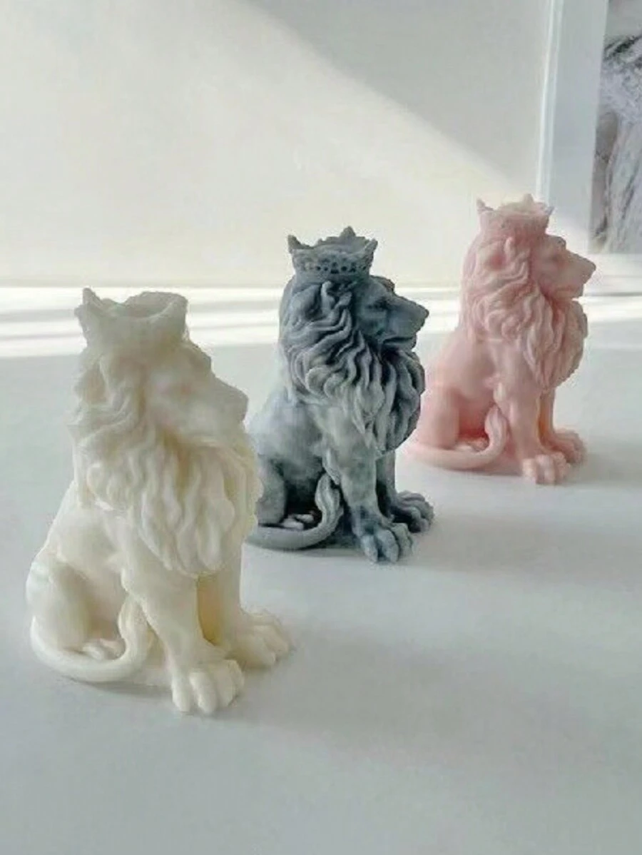 1 pieza Molde de silicona con diseño de león majestuoso, molde de ...