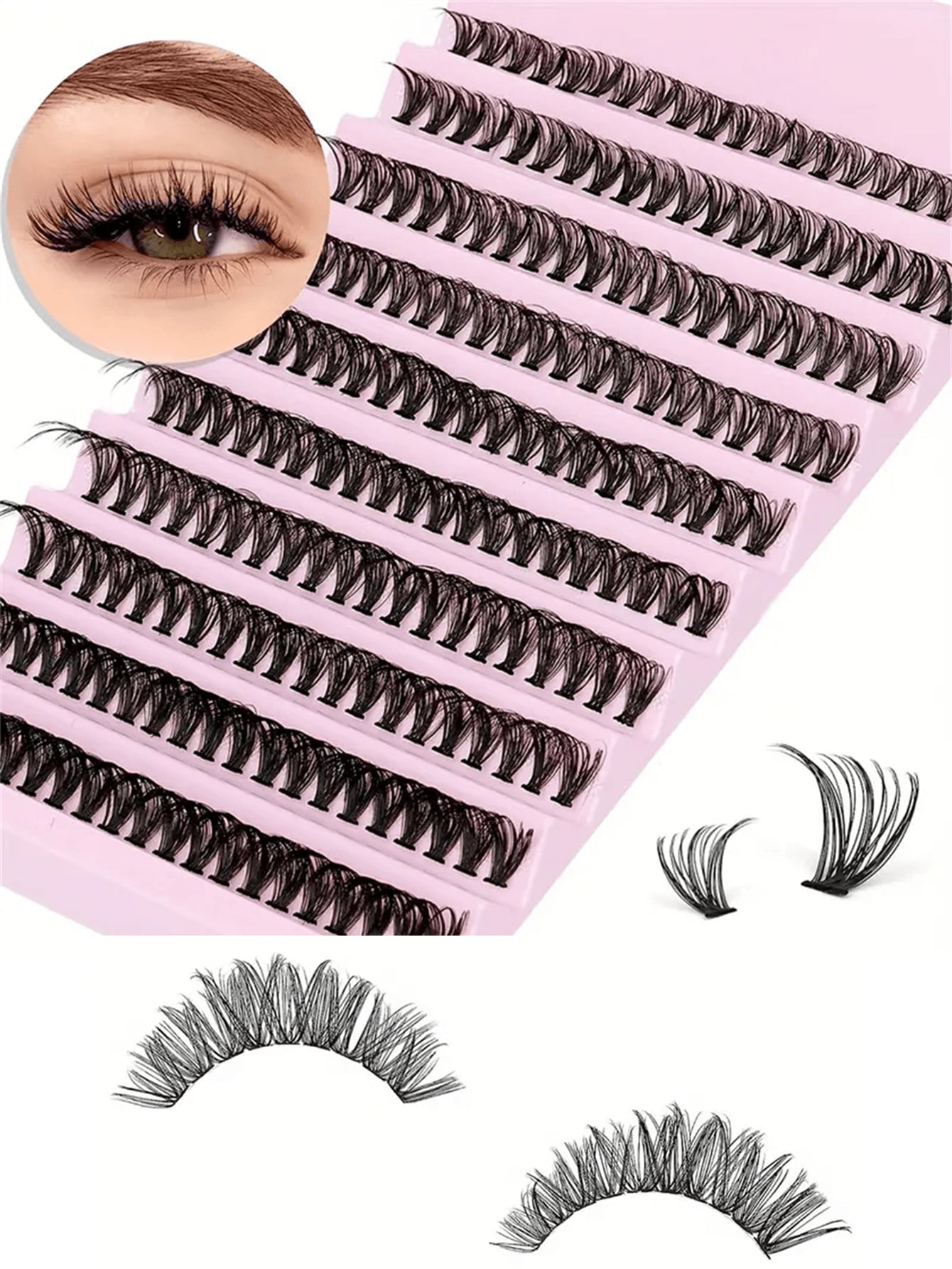 10 Trays Lash Extensions, 200pcs 8-16mm Mix Length, Cluster Eyelashes ...
