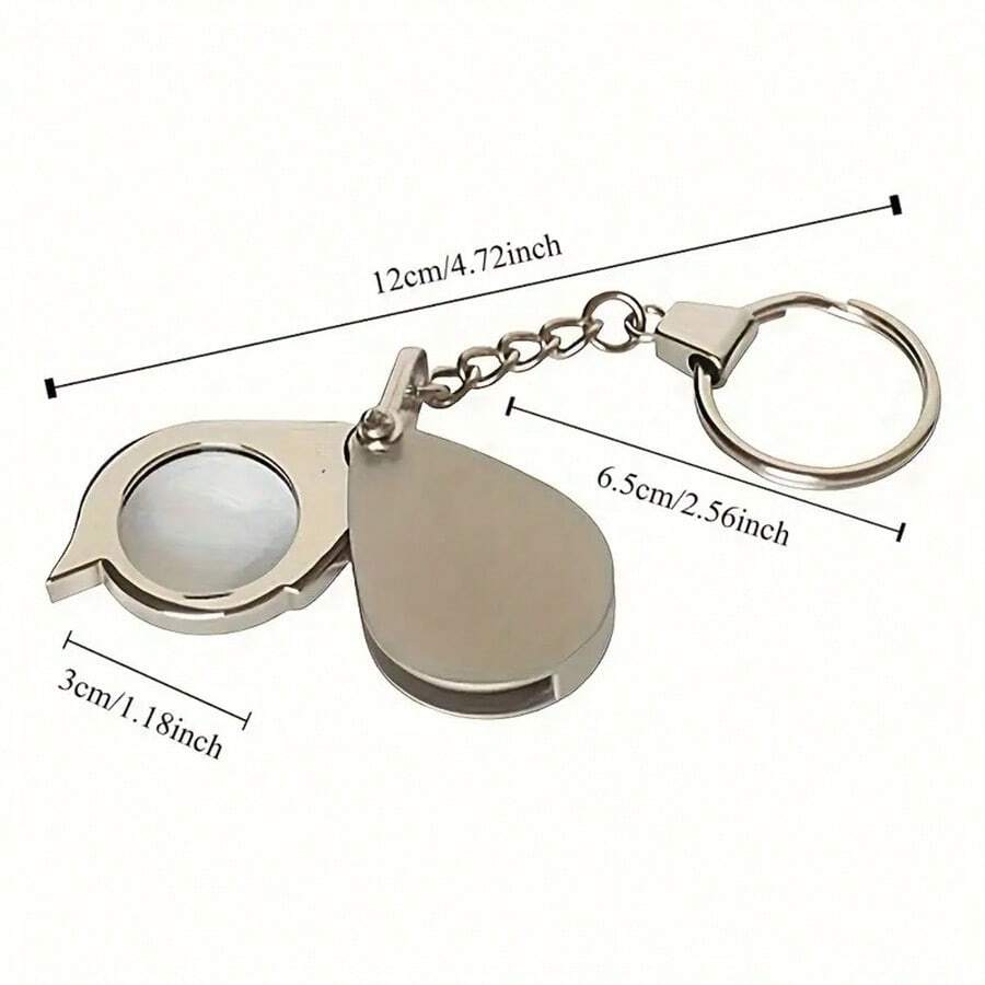 30X Magnifying Glass Keychain - Portable Folding Pocket Magnifier With ...