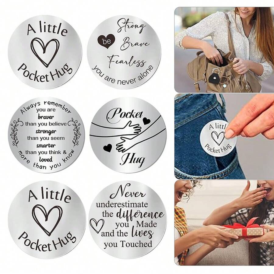Pocket Hug Stainless Steel Pocket Hug Token Gifts Let The Hard Days Win ...