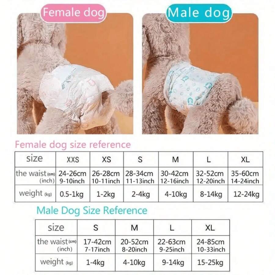 Girls 10 Pieces/Pack Disposable Dog Diapers, Suitable For Male And ... Girls 10 Pieces/Pack Disposable Dog Diapers, Suitable For Male And ...
