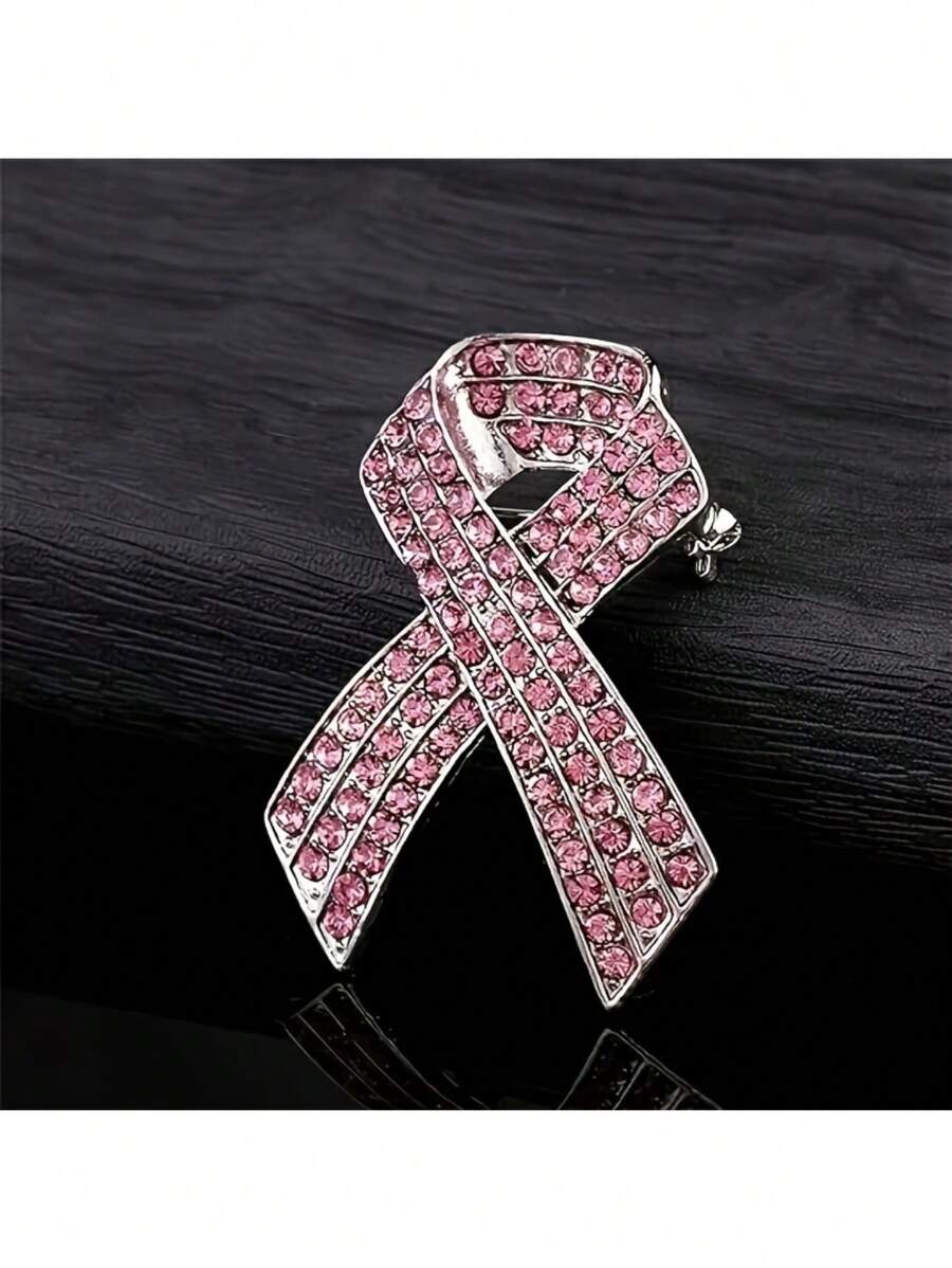Pink Ribbon Breast Cancer Awareness Lapel Pin, Faith, Power, Hope Butterfly Design, Rhinestone ...