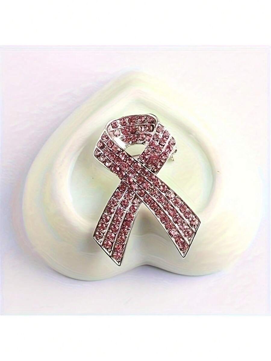 Pink Ribbon Breast Cancer Awareness Lapel Pin, Faith, Power, Hope Butterfly Design, Rhinestone ...