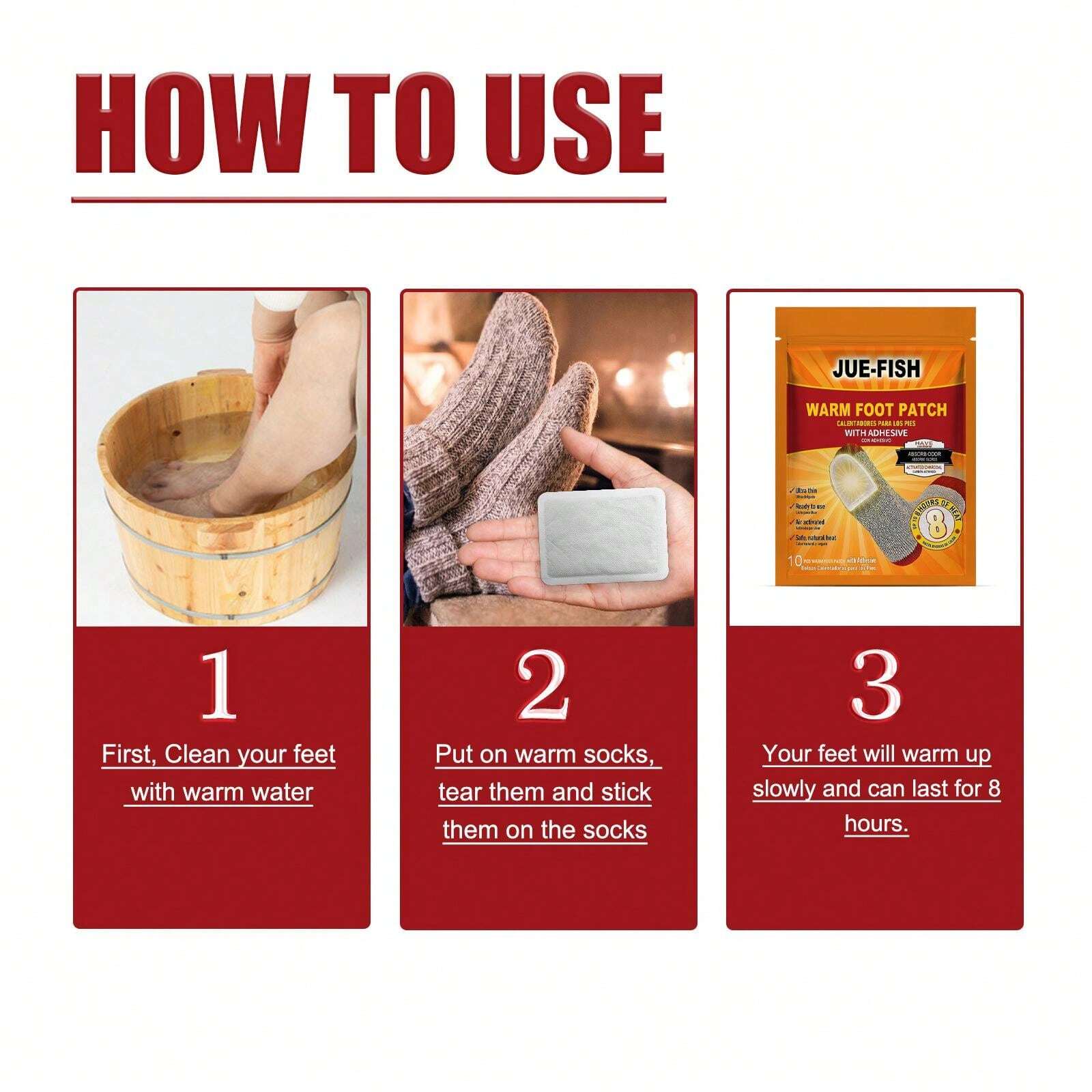 Warm Foot Stickers Winter Soles Self-Heating Stickers Warm Baby Warm ...