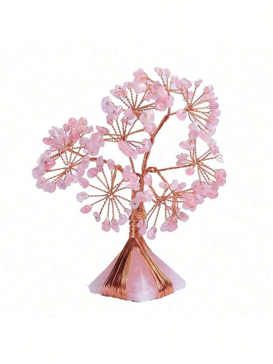 Natural Pink Crystal Pyramid Mini Crystal Tree | SHEIN USA