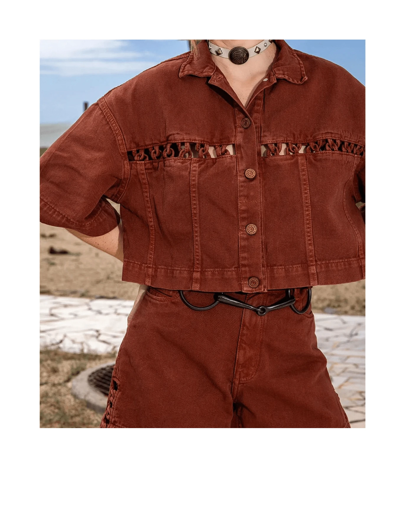 Women's Interlaced Over Cropped Twill Shirt Ana Castela for Sale ...