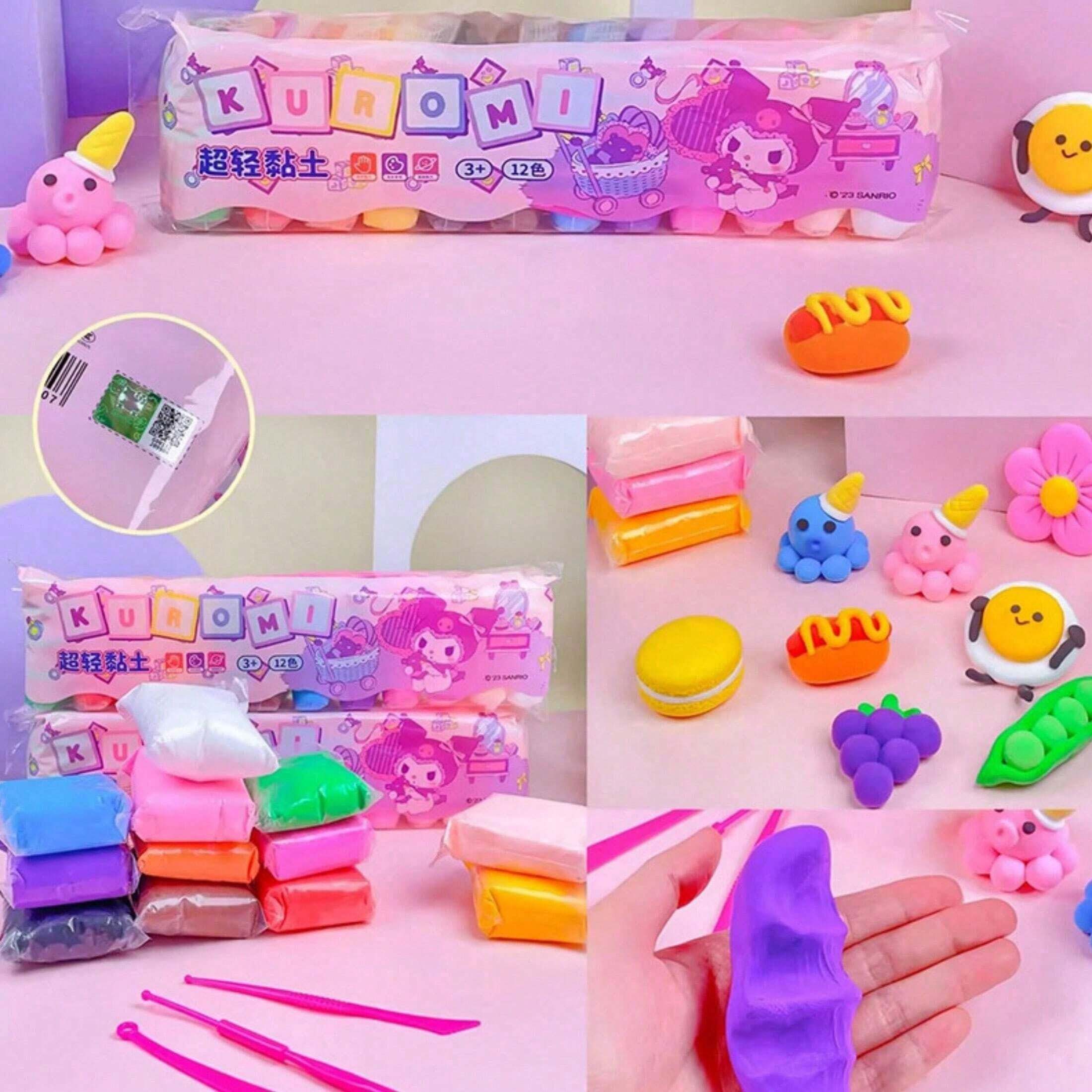 Sanrio Ultra Light Clay, DIY Children's Ultra Light Clay 12 Color ...