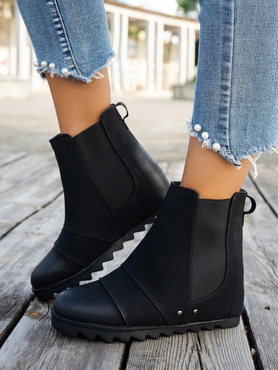 Botas femininas pretas com salto fino - conforto sem esforço com estilo ...