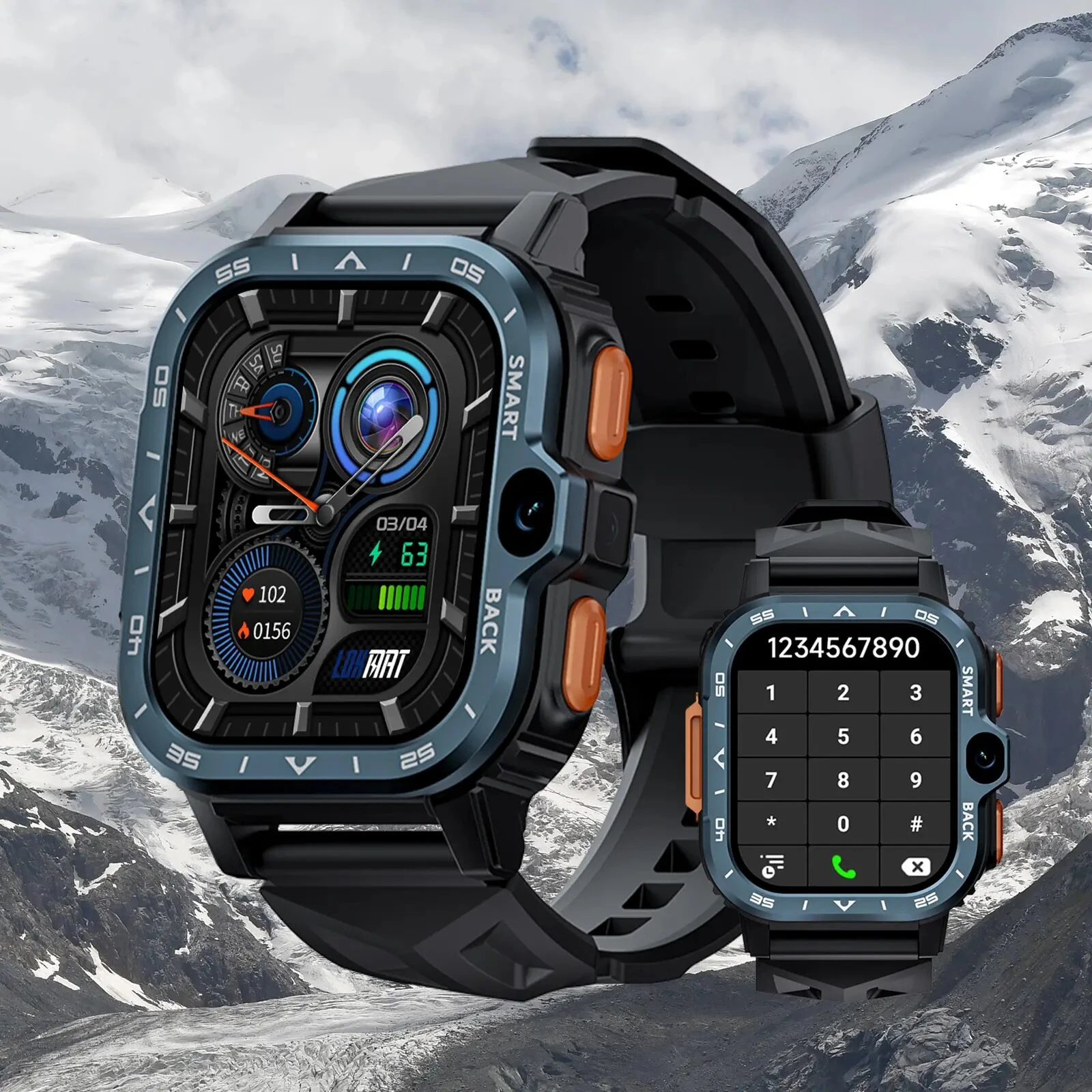 LOKMAT LOKMAT APPLLP 4 MAX Smartwatch mit 2,02 Zoll großem Bildschirm ...