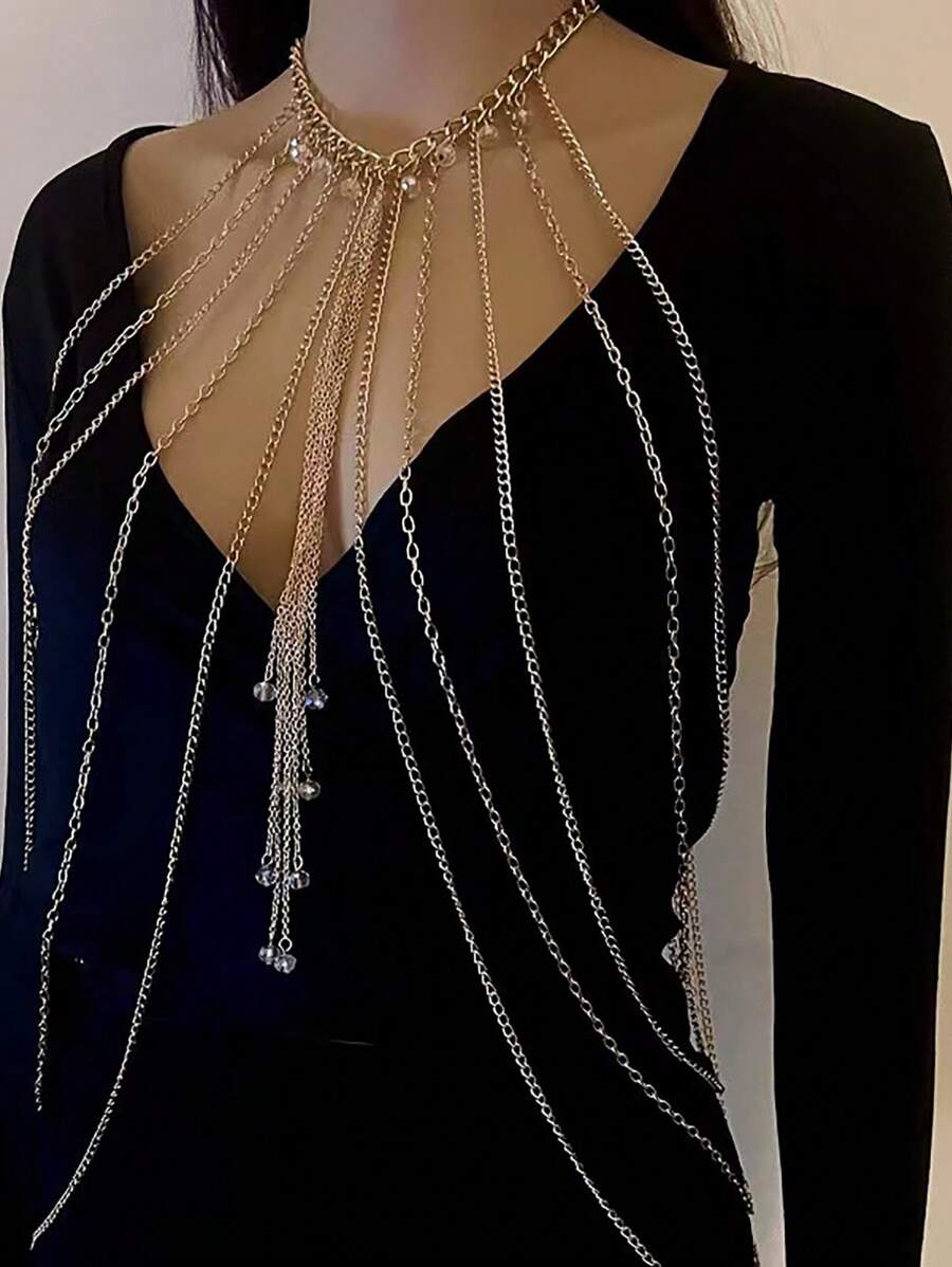 1pc Fashion Iron Alloy Layered Body Chain For Women For Daily Life ...