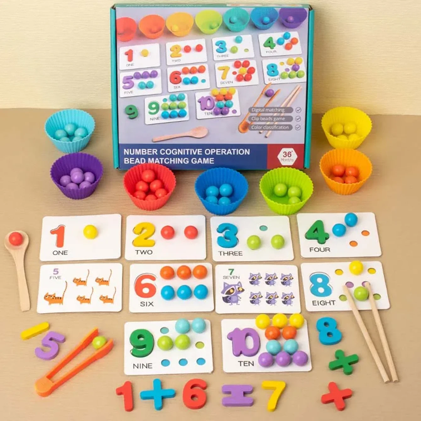 Montessori Mathematics Props Boys Girls Digital Cognitive Pairing ...