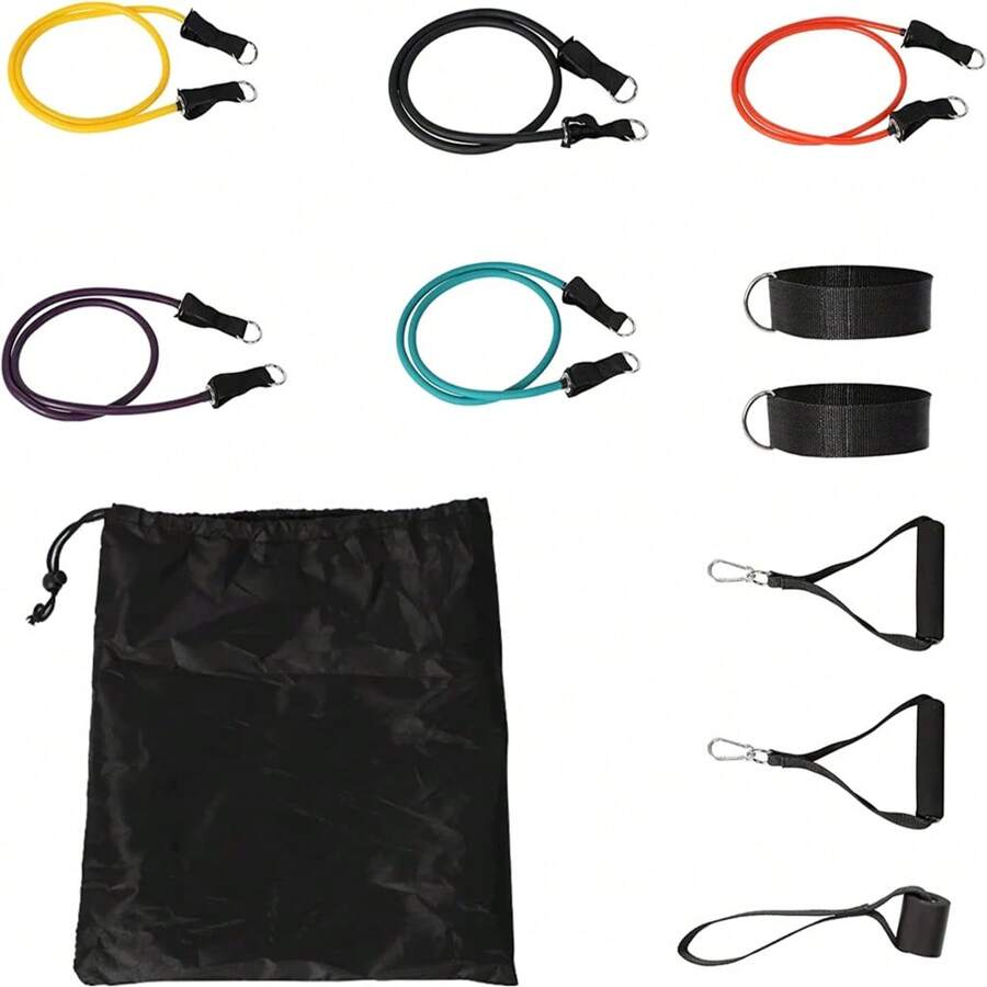 11 Pack Resistance Bands Set With Door Anchor Pulling Force Isolation ...