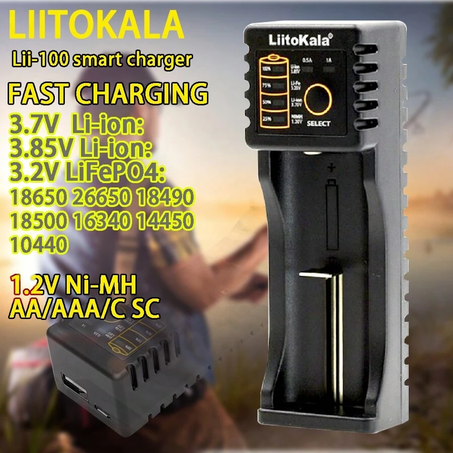 LiitoKala Liitokala Battery Charger 18650 2665018500 16340 14500 AA AAA C SC Mouse Keyboard ...