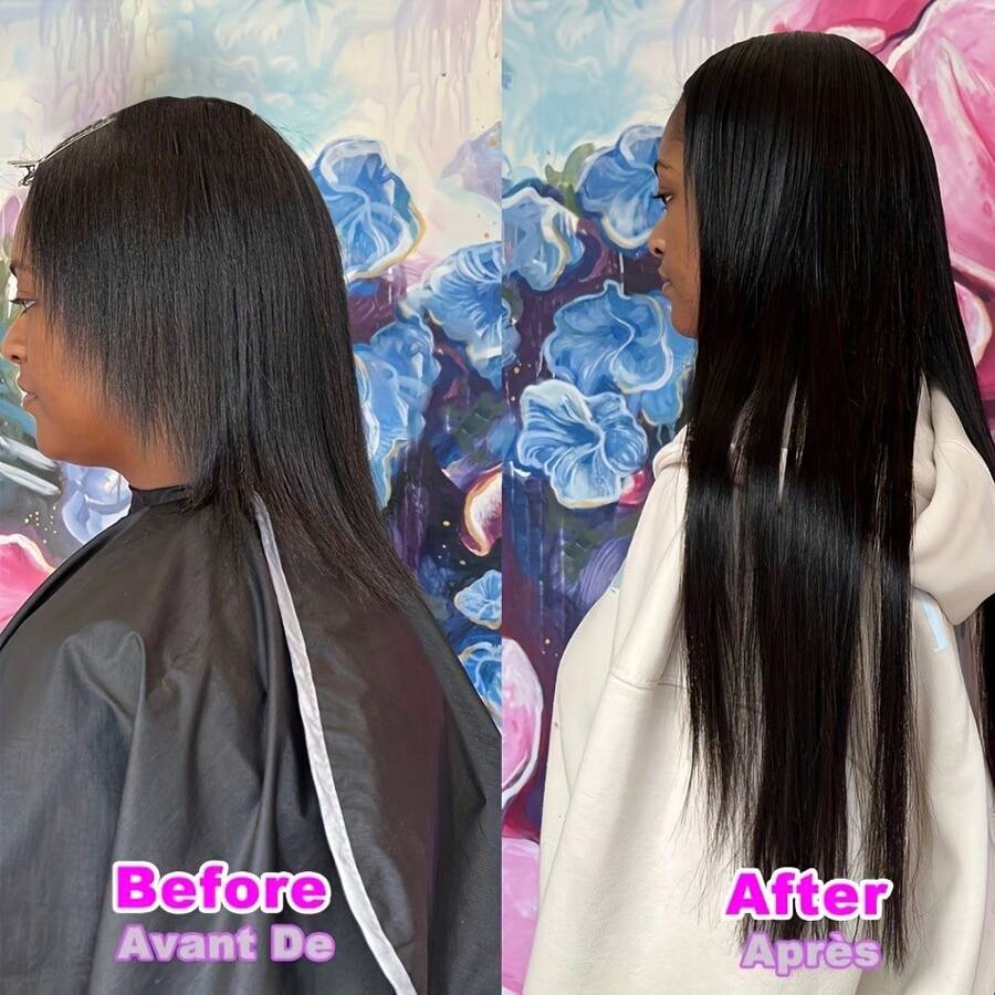 Extensiones de cabello humano con clip, una pieza con 5 clips, cabello ...