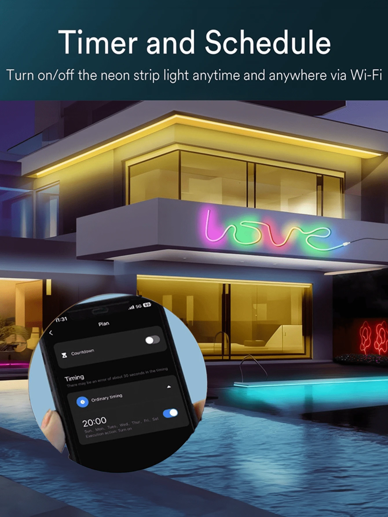 Acosh Neon TUYA LED Strip Light 5V Silicone Neon Light Strip USB ...