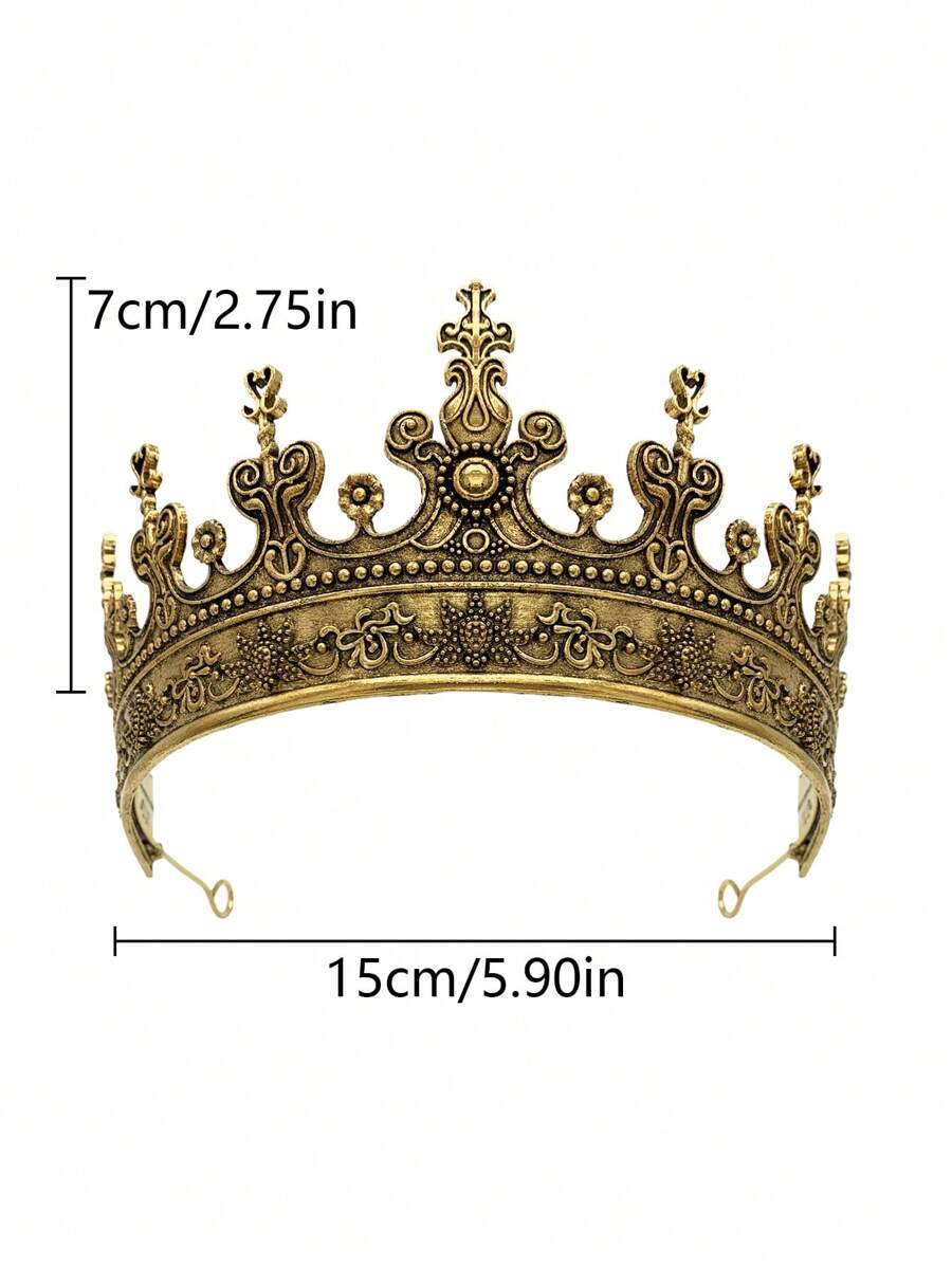 Unisex King Crown Headdress Prince Vintage Palace Crown Performance ...