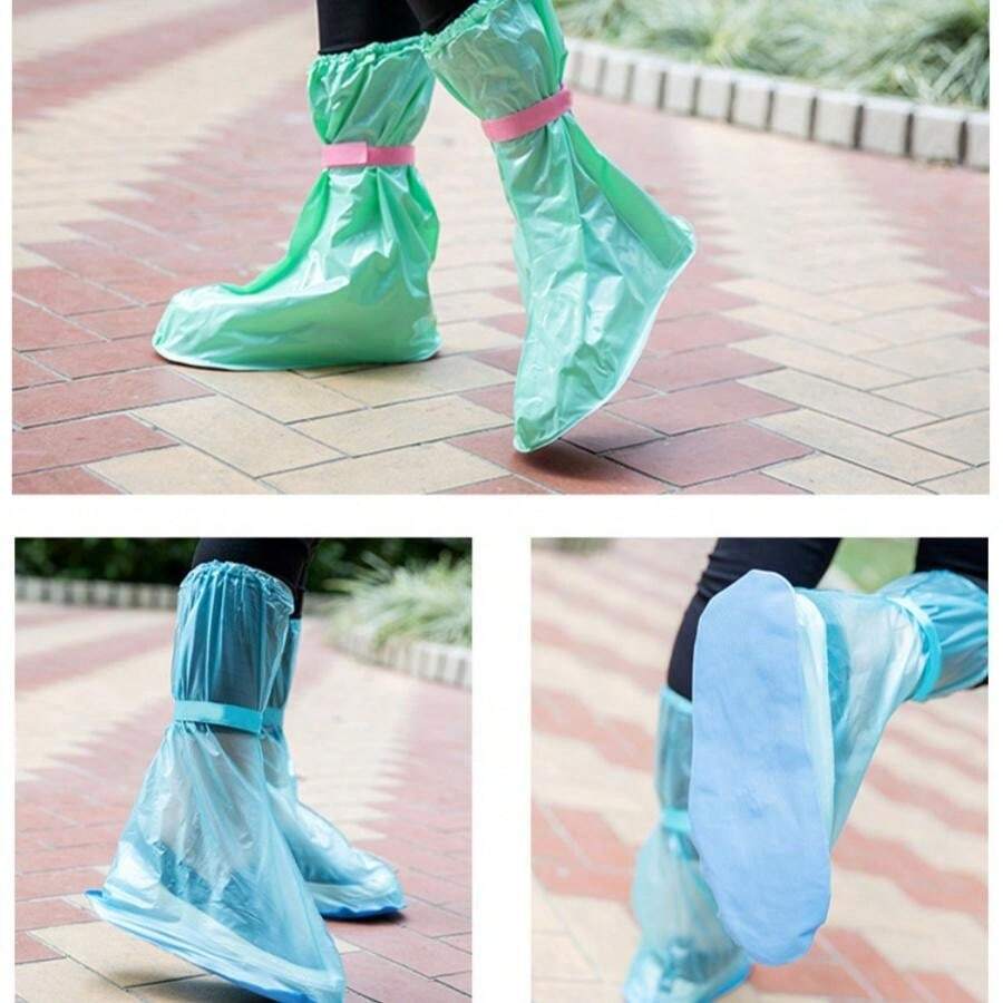 1pair Thick Waterproof Rain Boot Covers, High-Top Slip-Resistant Shoe ...