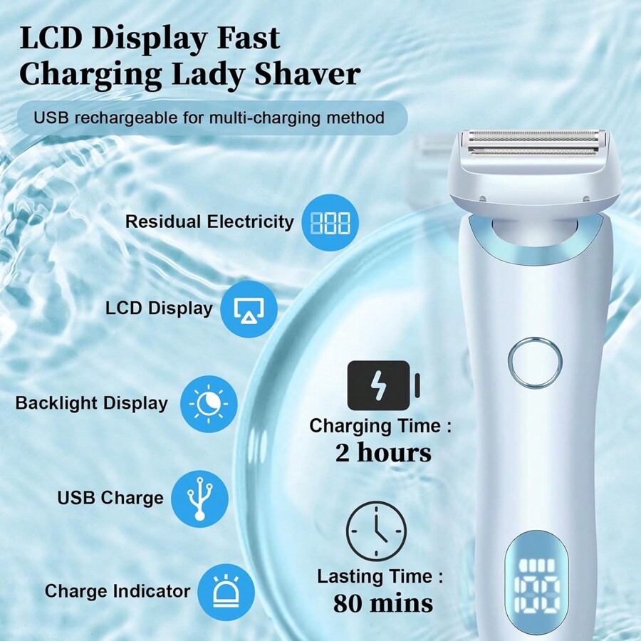 1 Pc 2 In 1 Lady Shaver Bikini Trimmer For Women, Portable Electric ...