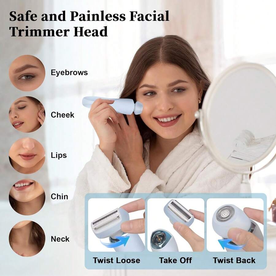 1 Pc 2 In 1 Lady Shaver Bikini Trimmer For Women, Portable Electric ...