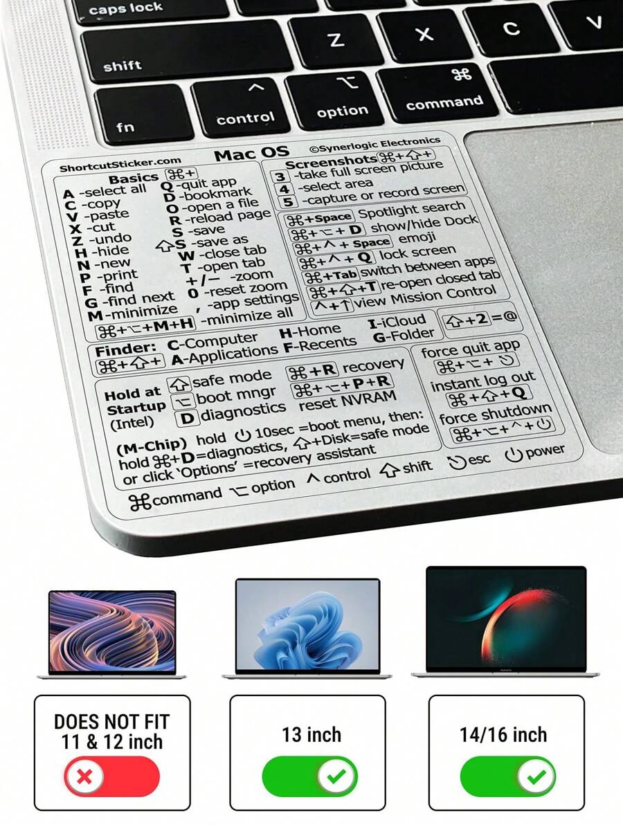 1set/Pc Transparent Black Keyboard Shortcut Key Sticker, Laptop DIY No ...