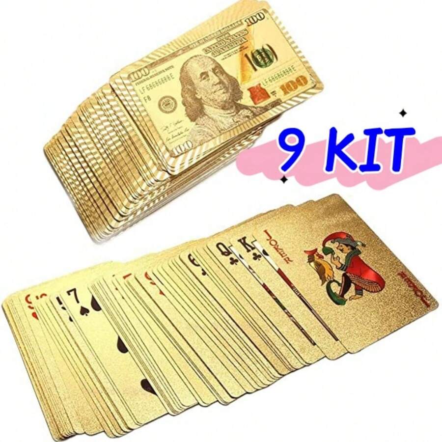 Kit 10 Set Playing Cards Deck 24K Gold Waterproof Promotion | SHEIN USA
