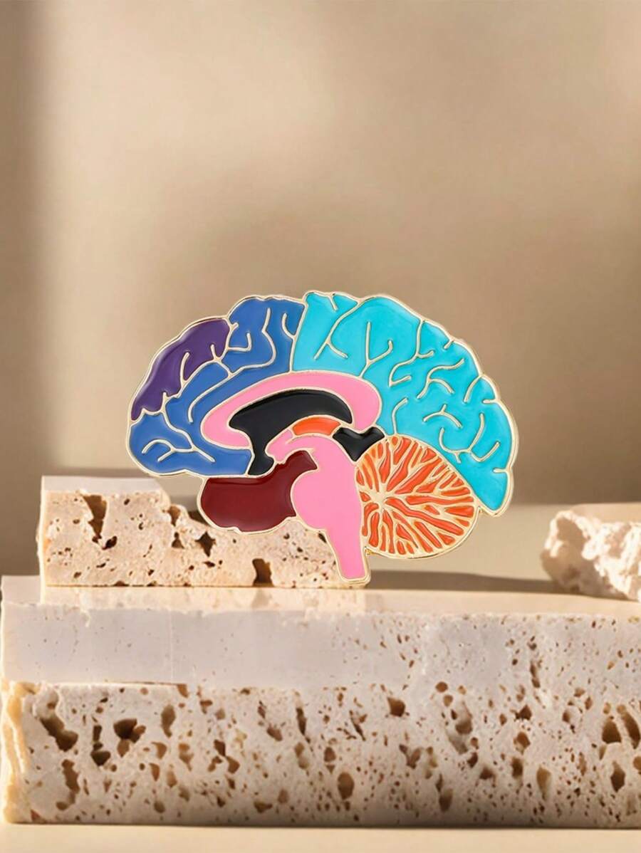 1pc Colorful Enamel Brain Pins Brooch For Students Medical Lapel ...