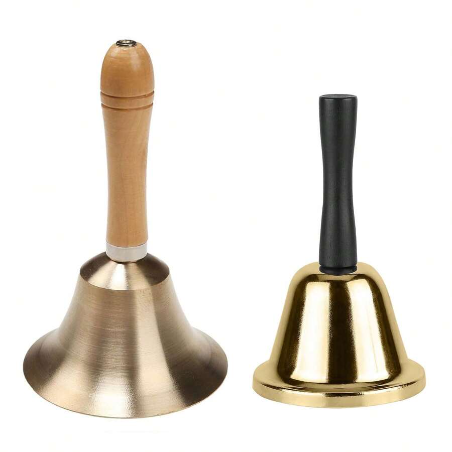 Loud Solid Brass Gold Hand Call Bell For Ringing At Wedding, Hand Bells ...