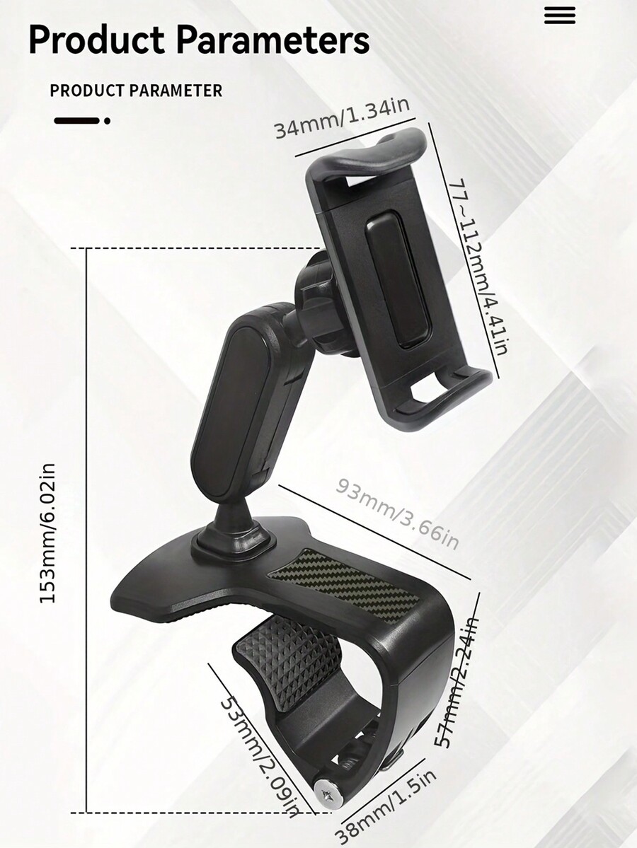 Dashboard Clip-Type Car Phone Holder, Rear View Mirror Navigation HUD ...