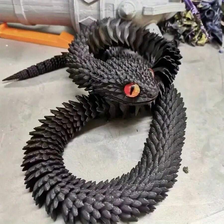 2024 New 3D Printed Snake - Elongated Version - Full Movable Joints ...