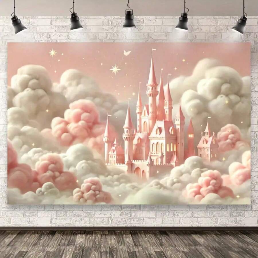 Pink Dreamy Scene With Star Embellishment, Suitable For Cloud ...