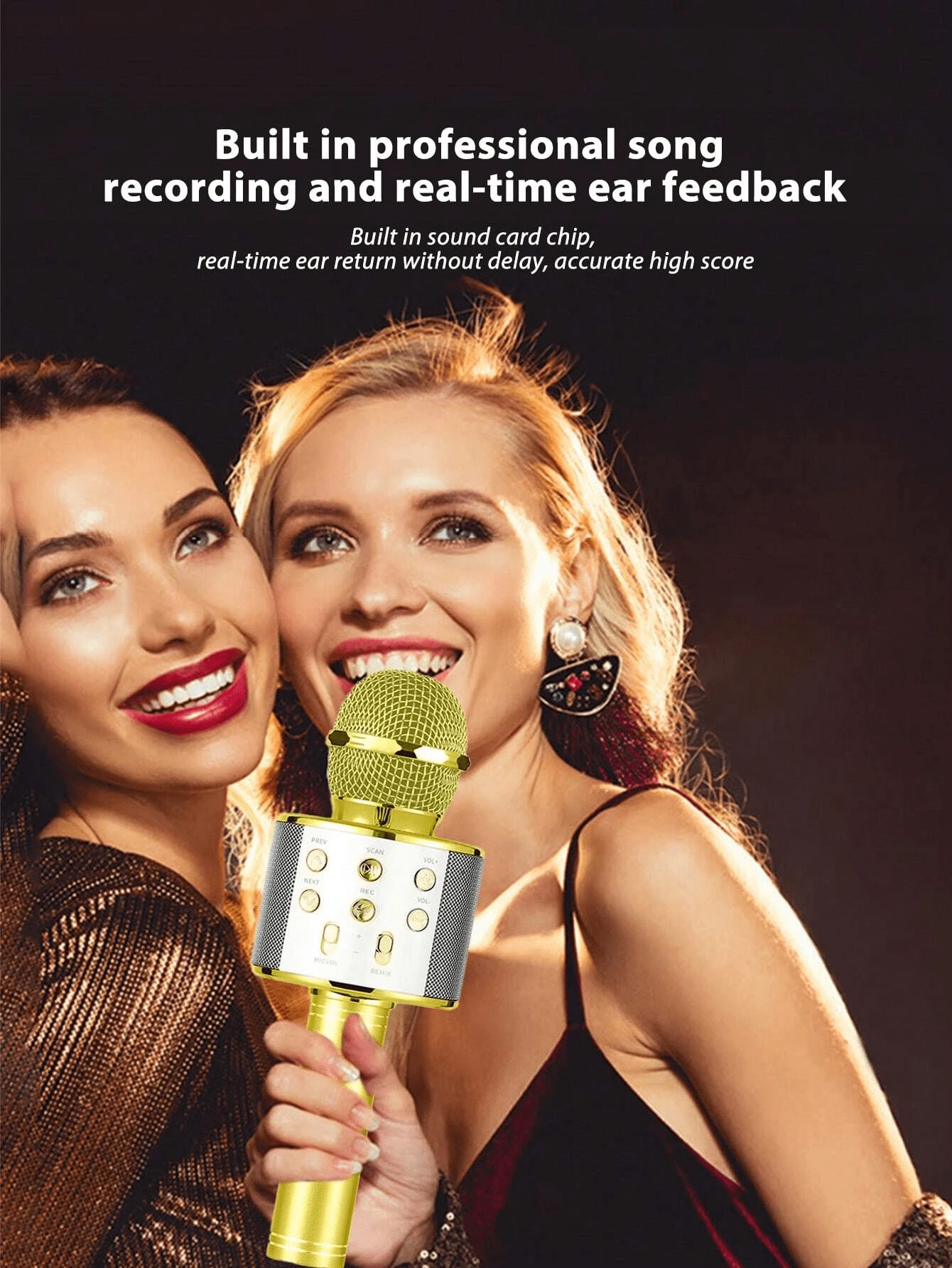 Portable Karaoke Microphone Suitable For Aldalt Singing, With A Variety ...