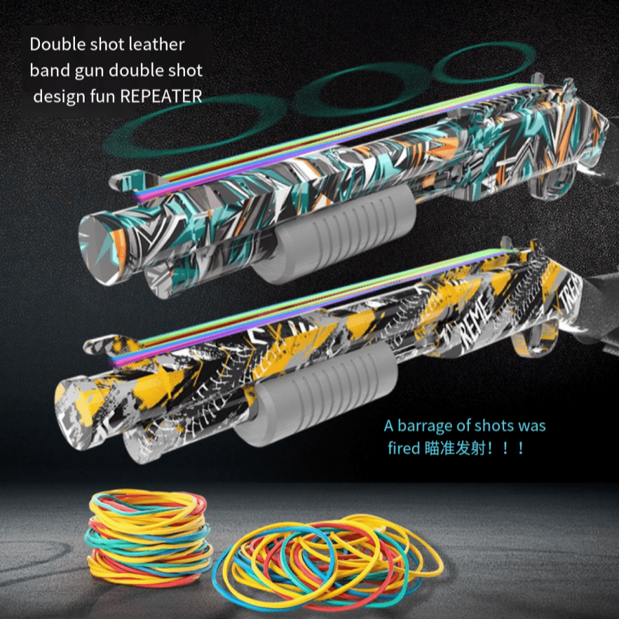 Kids Rubber Band Rapid Firing Gun Toy, Children Soft Bullet Repeatable ...