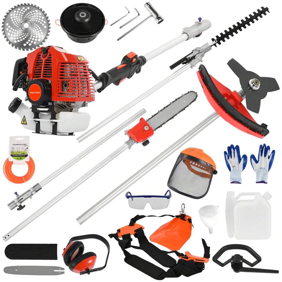 Lawn Mower 5-In-1 Weeder Hedge Trimmer 52cc Gasoline Hedge Trimmer ...