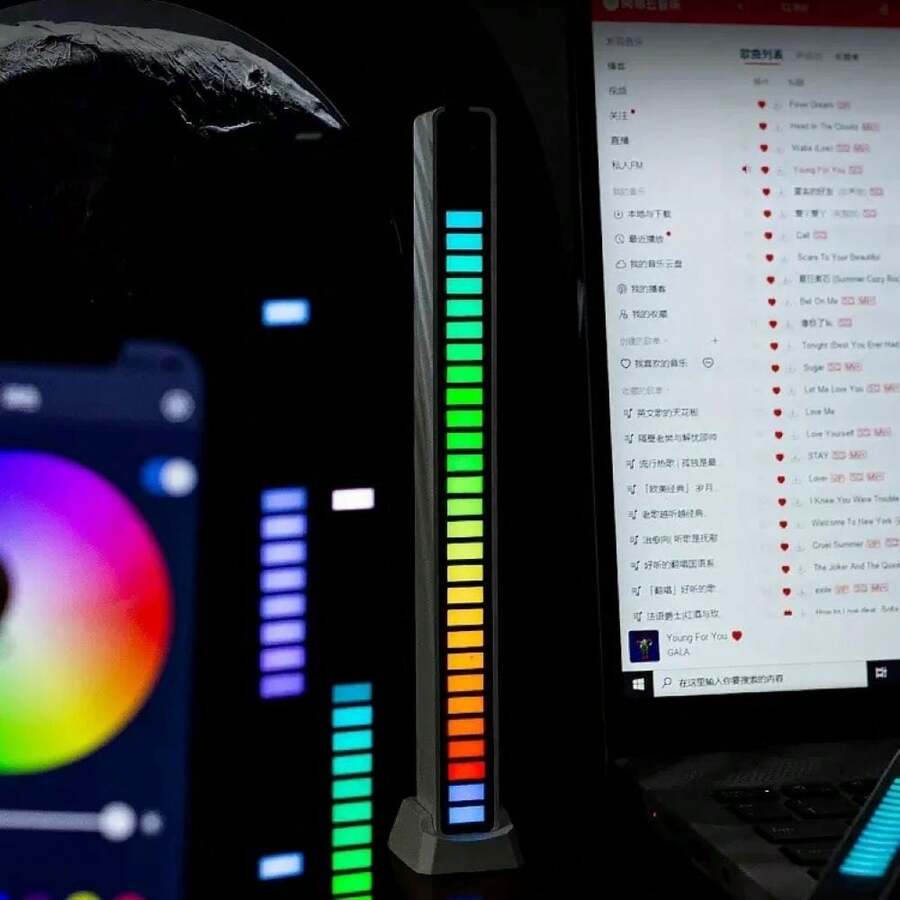 Rhythmic RGB LED Bar Voice Activated Pickup With Smart Light Gamer PC ...