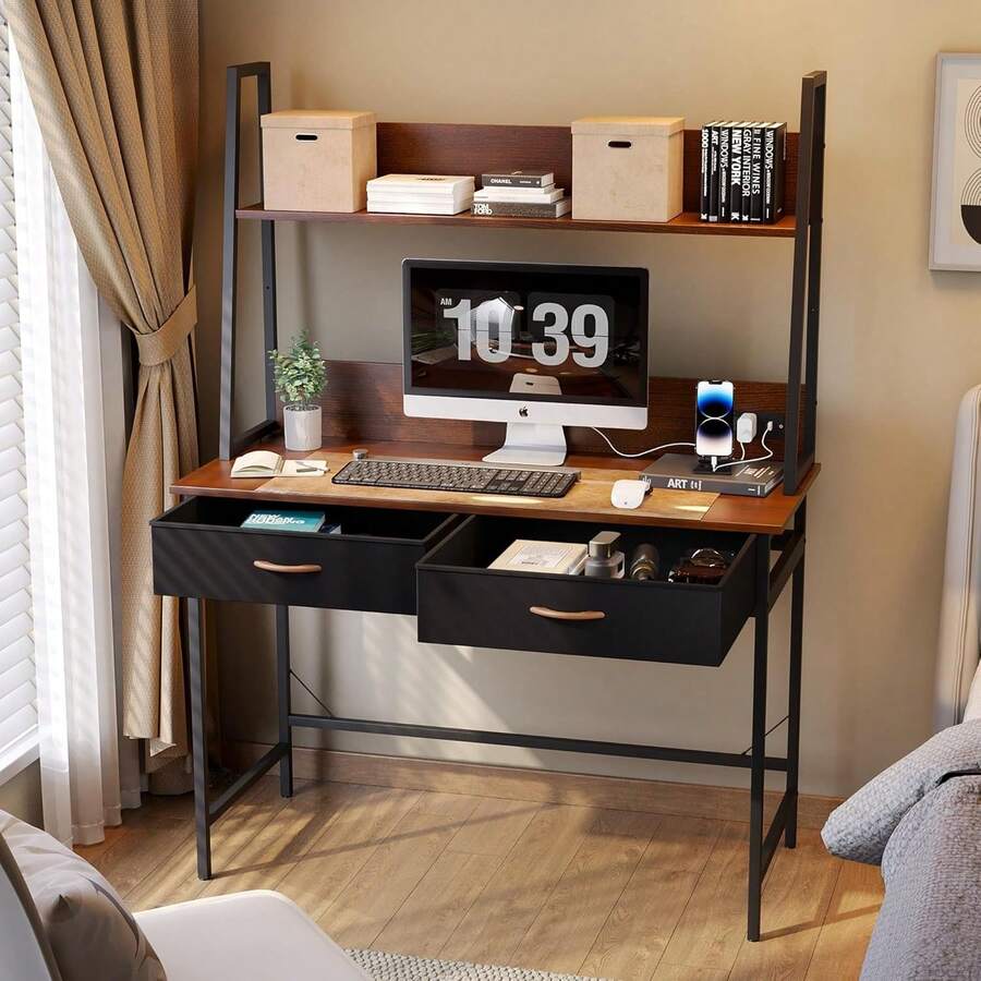 Desk With Drawers - Small Desks With Hutch & Book Shelves, Study Table ...